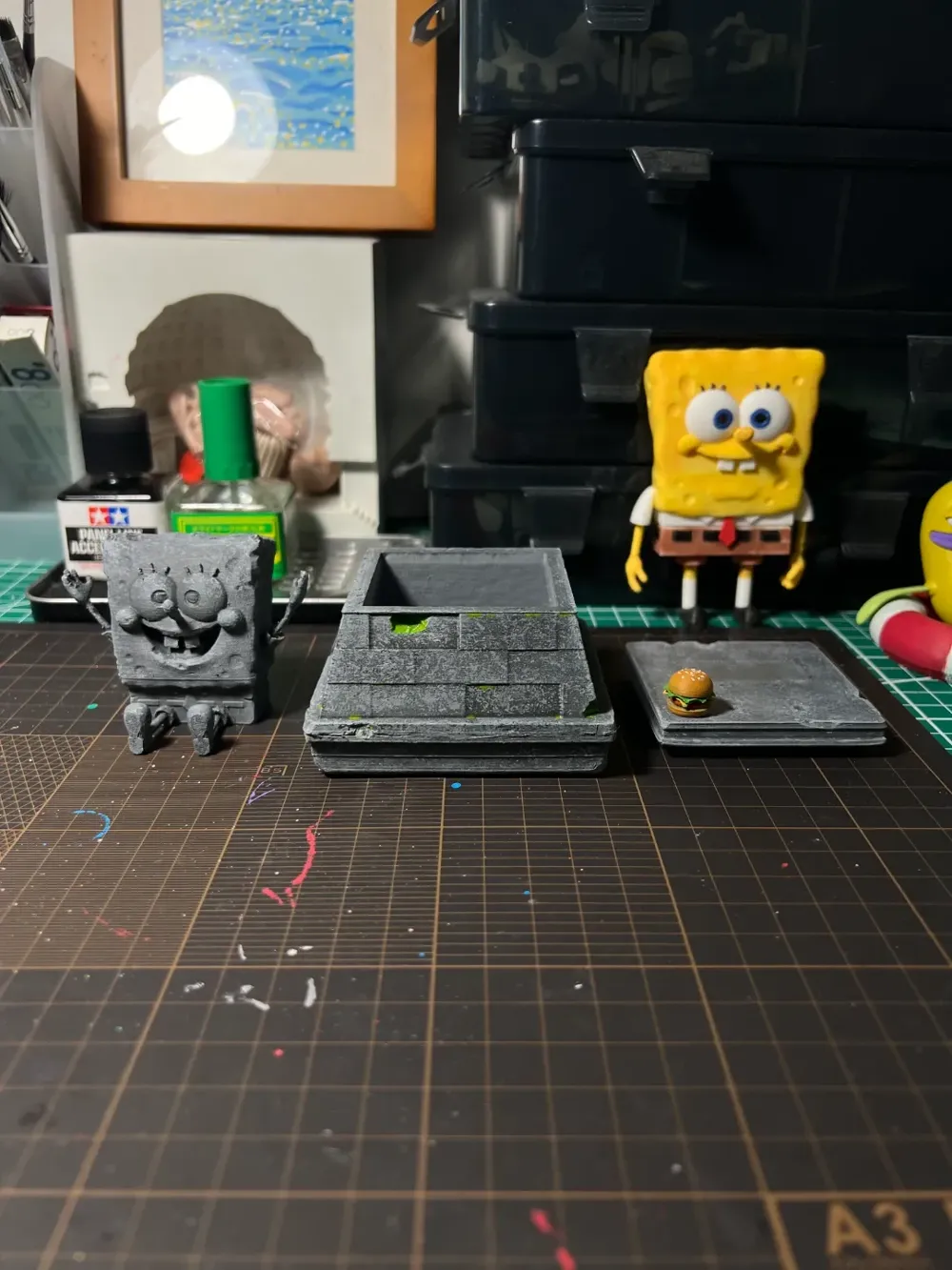Spongebob Squarepants Stone Sculpture Figurine/Storage Box - Free 3D ...