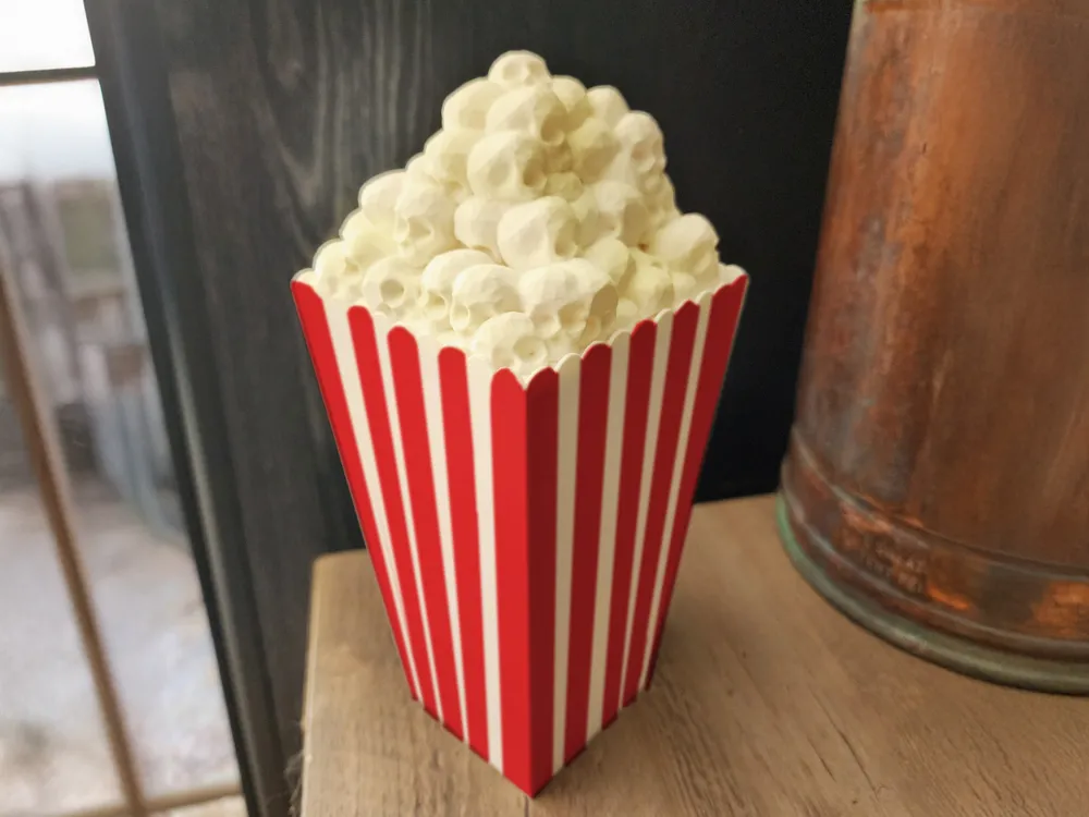 Halloween Skull Popcorn Box by Catsmgee MakerWorld: Download Free 3D Models