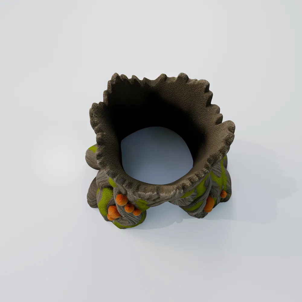 Hollow Tree Stump Hide with Mushrooms | Tropical - Free 3D Print Model ...