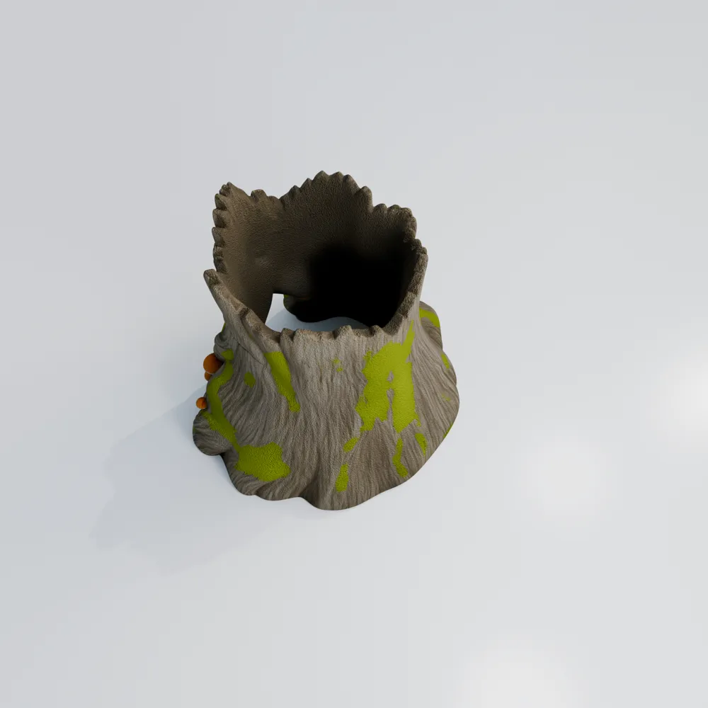 Hollow Tree Stump Hide with Mushrooms | Tropical - Free 3D Print Model ...