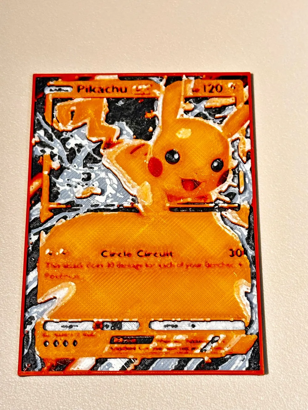 Pikachu ex pokemon TCG card hueforge by PEL3D - MakerWorld
