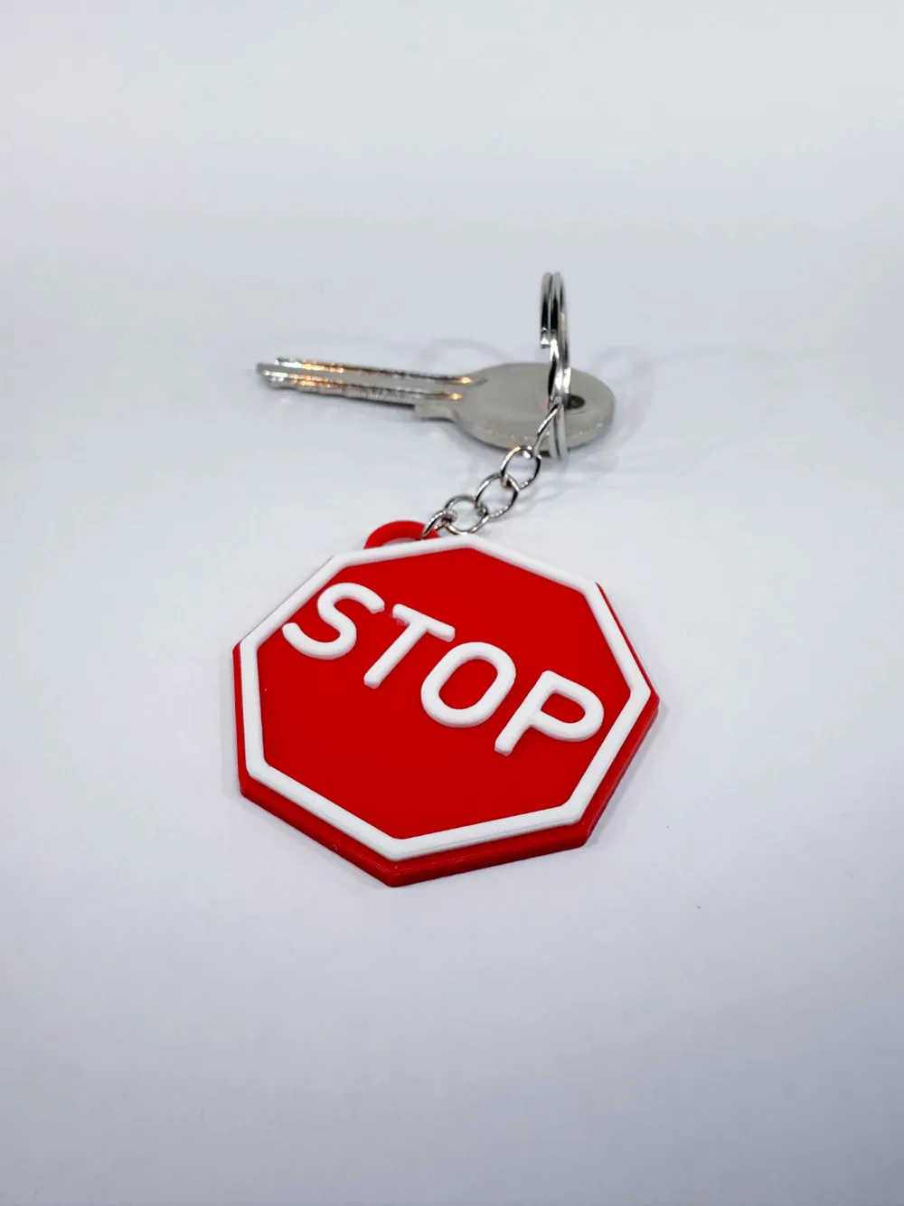 Stop sign keychain dual color no-ams needed by konstantin503 - MakerWorld