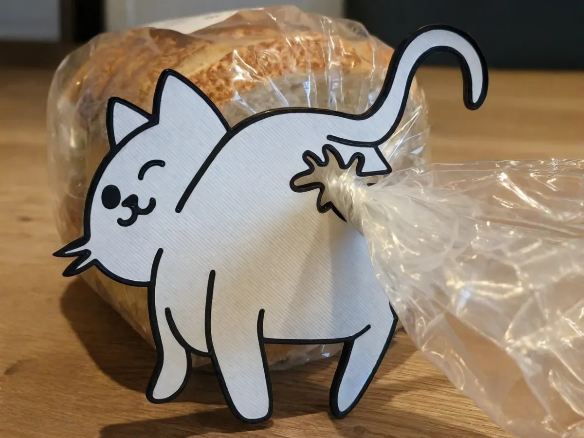 Cat Bread Clip – The Cheeky Kitchen Helper! - Free 3D Print Model ...