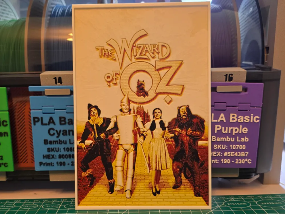 The Wizard of Oz Movie Poster V2 - Hueforge Art by Lumpy3D MakerWorld: Download Free 3D Models