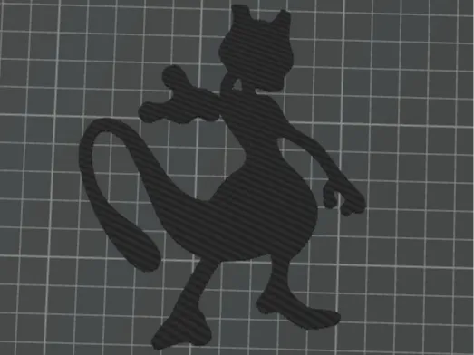 Mewtwo silhouette / shape - Free 3D Print Model - MakerWorld