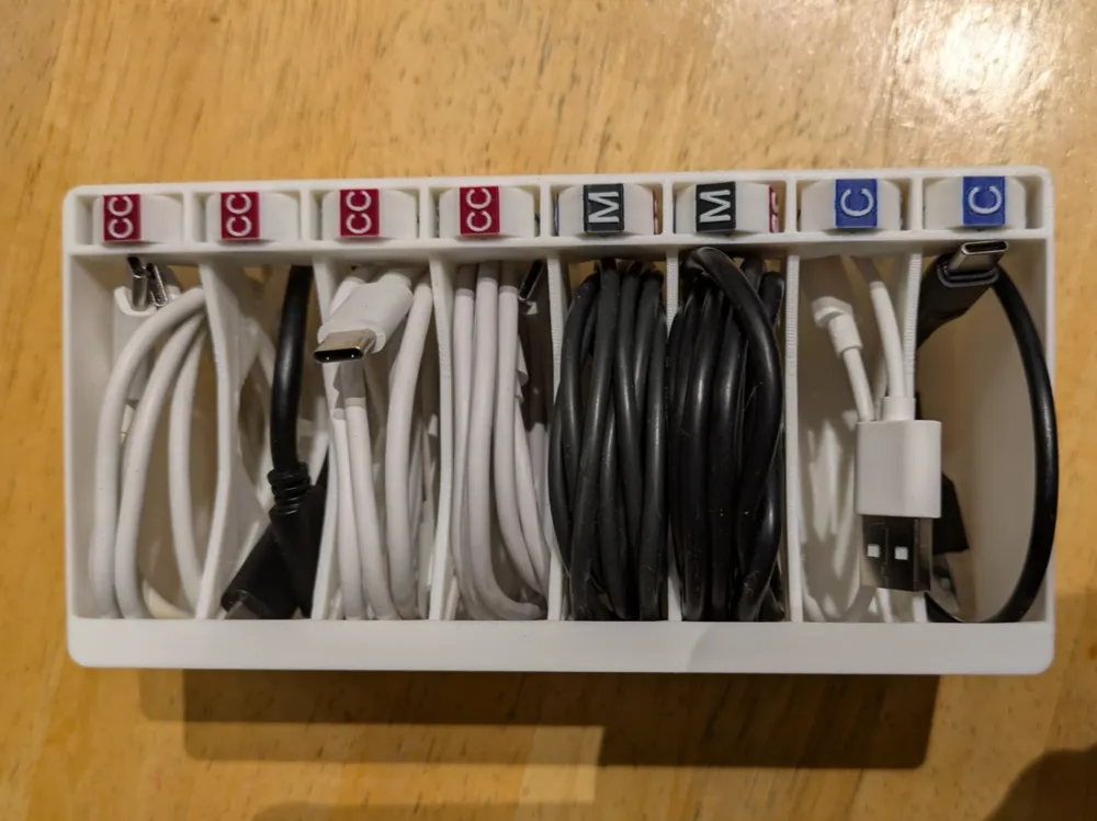 Gridfinity USB Cable Organizer w/ type dial by user_1298976417 - MakerWorld