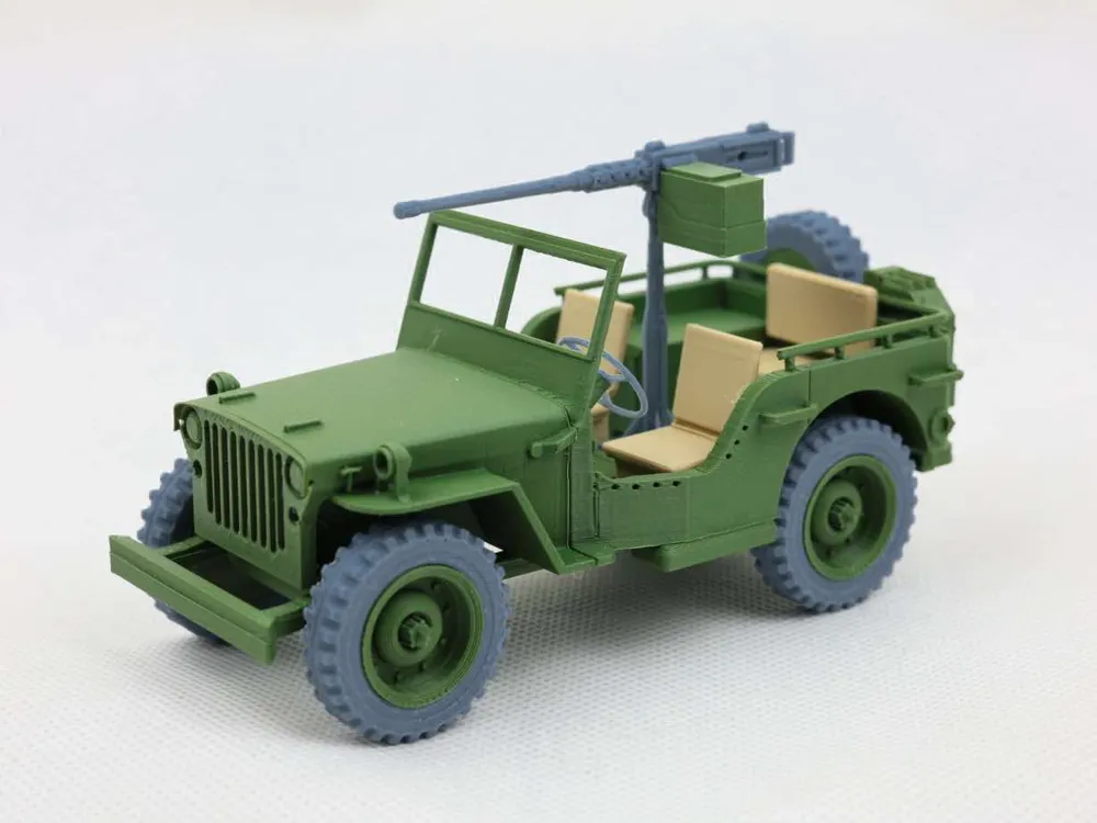 Jeep Willys MB Army Truck with machine gun V3 - Free 3D Print Model ...
