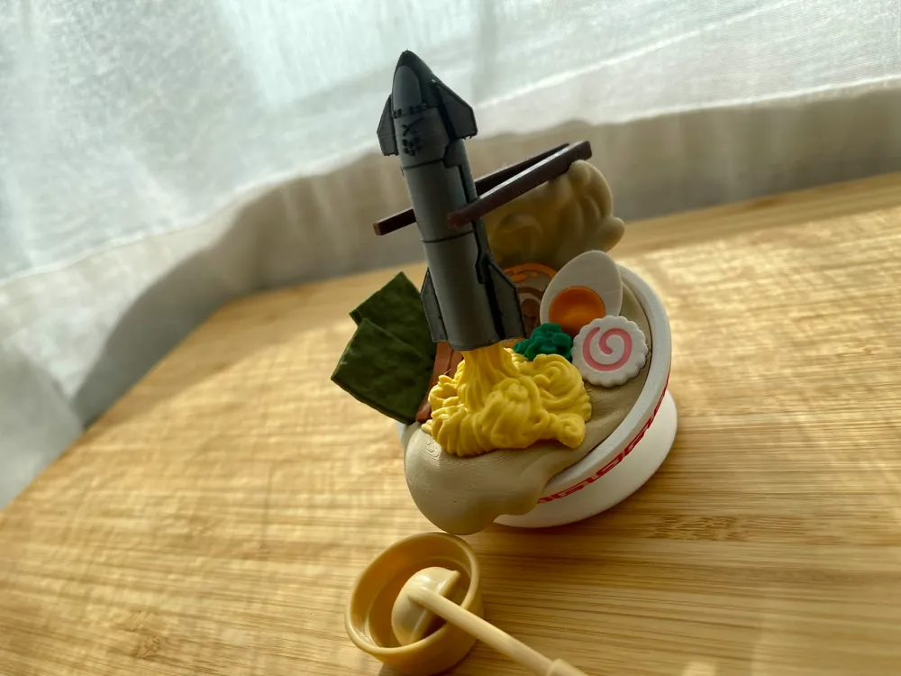 SpaceX Starship Ramen (pen holder) by chameko小廢物電波塔 MakerWorld ...