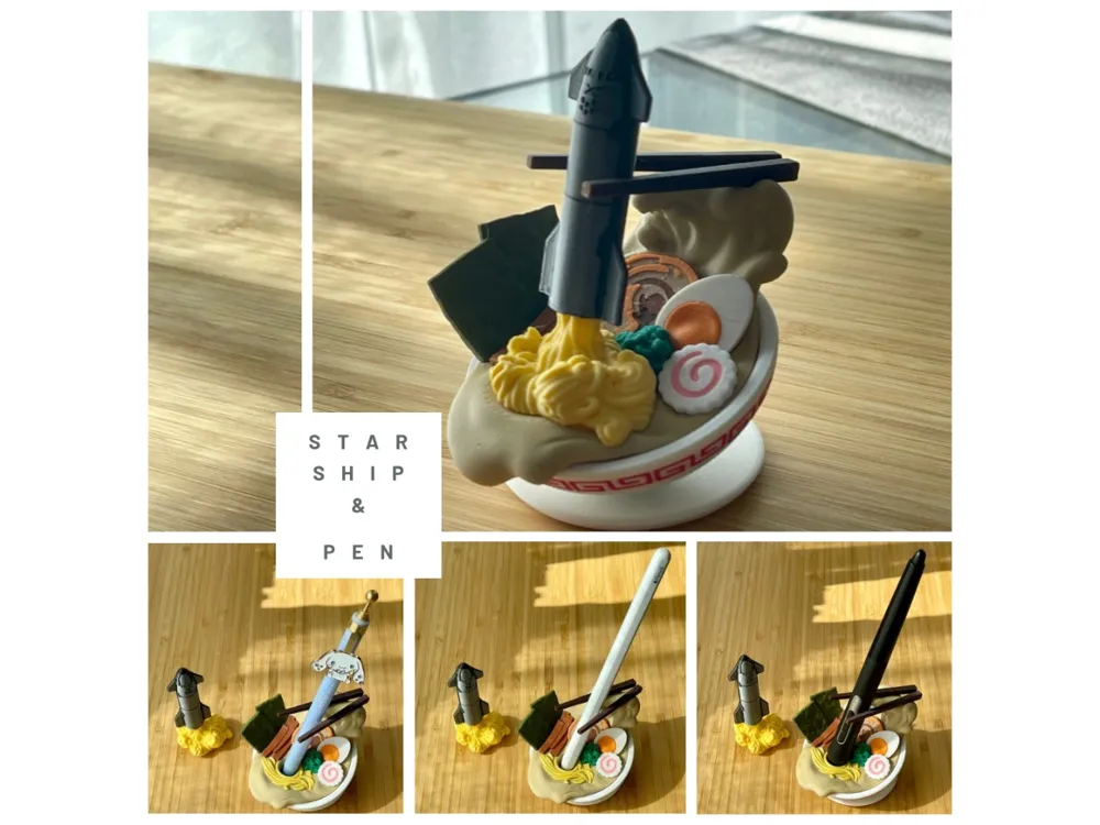 SpaceX Starship Ramen (pen holder) by chameko小廢物電波塔 - MakerWorld