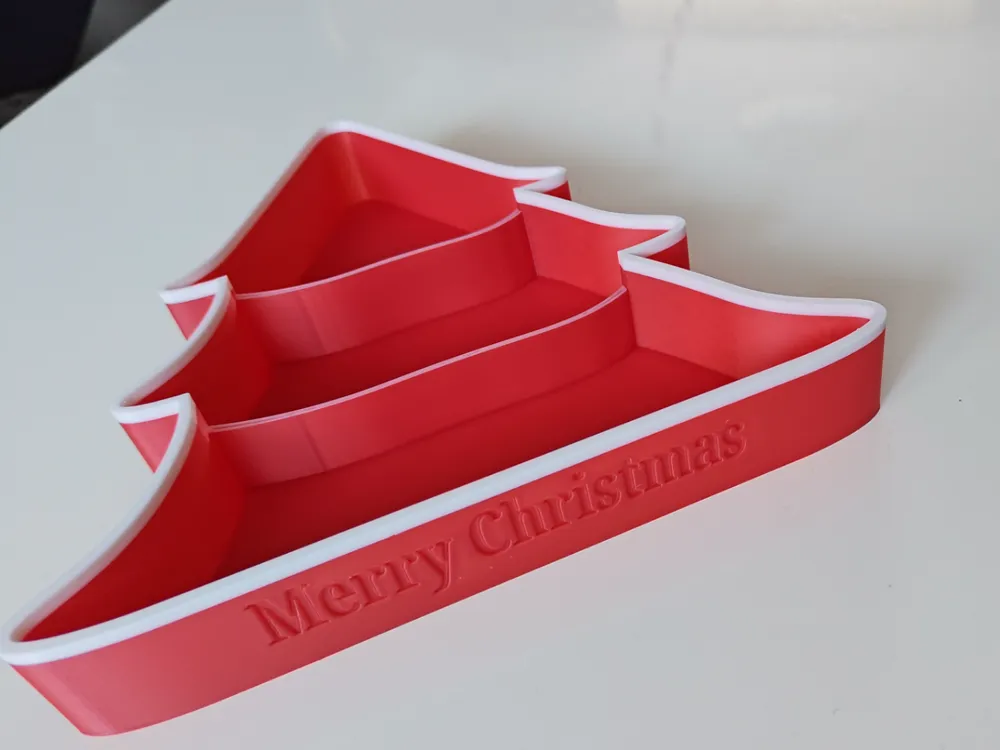 Christmas tree 3-compartment candy/snack dish - Free 3D Print Model ...