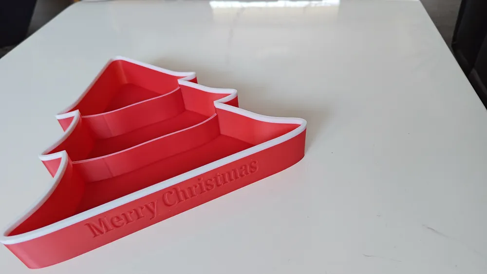 Christmas tree 3-compartment candy/snack dish - Free 3D Print Model ...