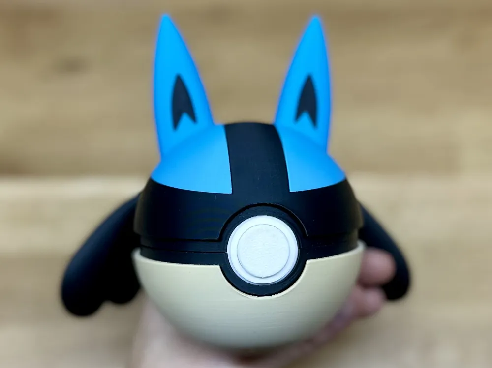 Lucario Ball - Pokemon - Pokeball Functional by Torikami MakerWorld ...