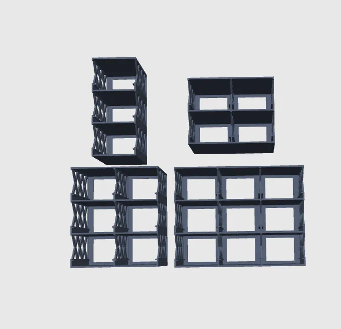Mini HDX Tote Rack Shelves 3x 4x 6x 9x Racks - Free 3D Print Model ...