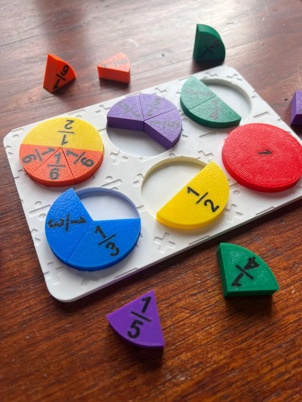 Fractions pour l'apprentissage Montessori - Modèle d'Impression 3D ...