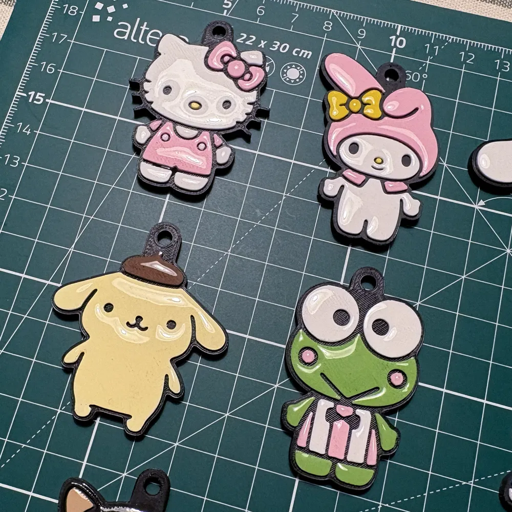 Sanrio Friends Keychain Collection | Enamel Style - Free 3D Print Model ...