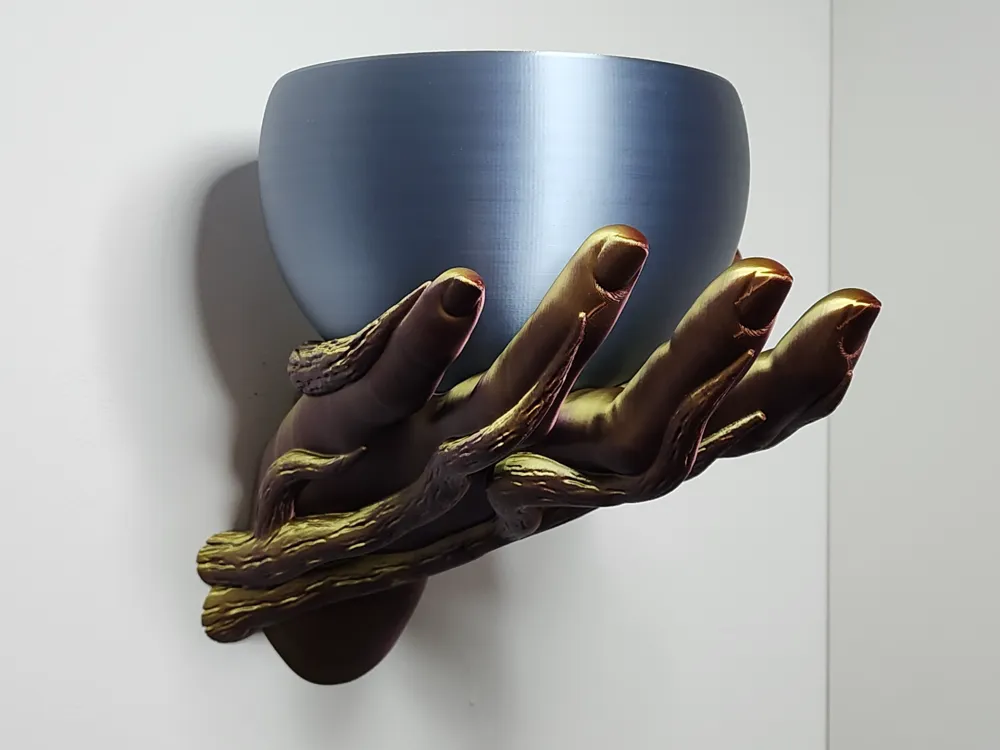 Wall hand flower pot by uni3Dworld MakerWorld: Download Free 3D Models