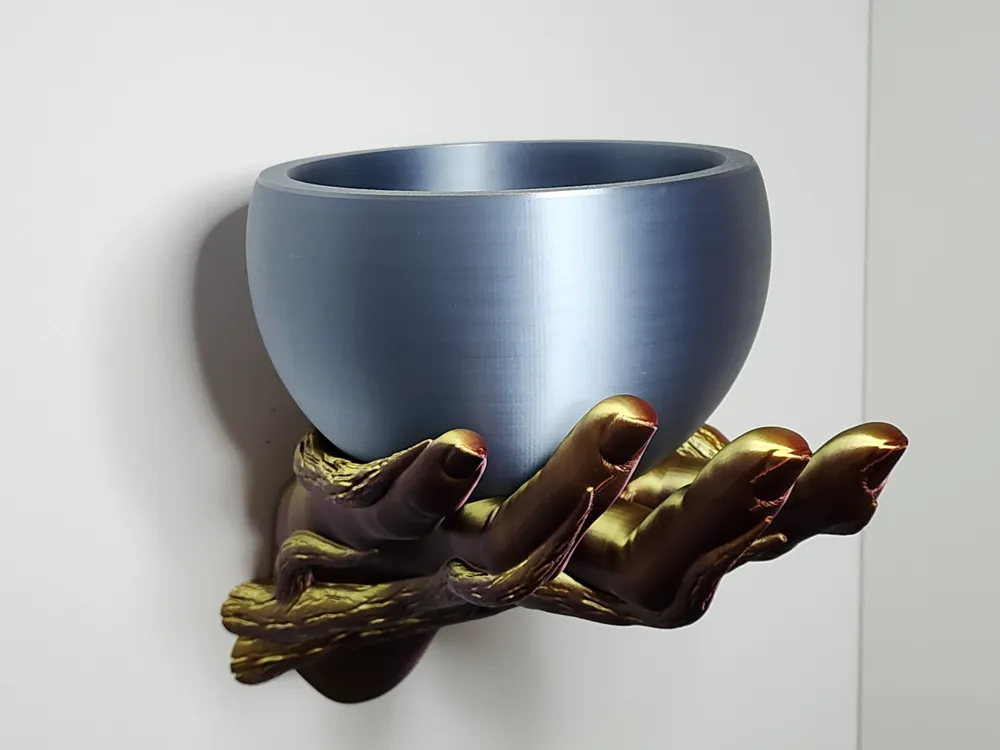 Wall hand flower pot by uni3Dworld MakerWorld: Download Free 3D Models