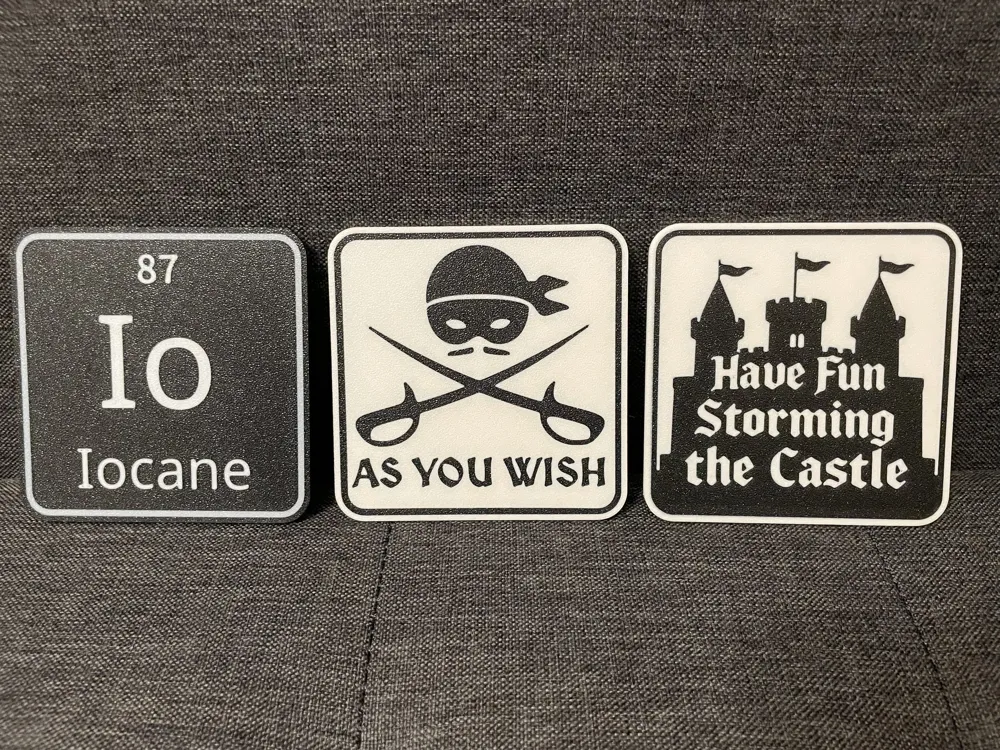 Princess Bride - Iocane Coaster/Sign - Free 3D Print Model - MakerWorld