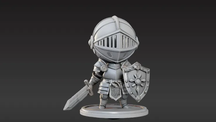 Chibi Knight Figurine - Medieval Warrior 3D Print by faber.quentin ...