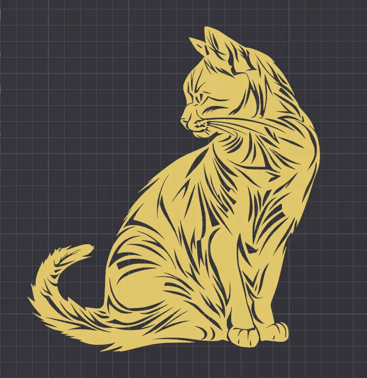 2D Cat Wall Art by angry-p1p - MakerWorld