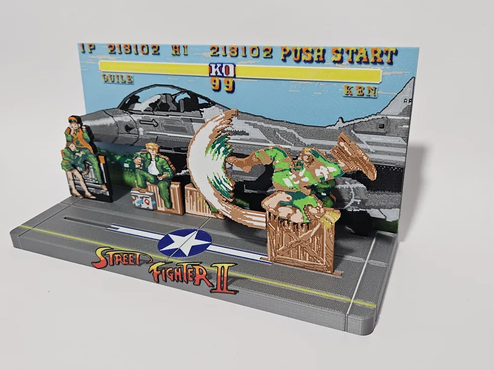 Guile Stage: Air Force Base (SFII) - Free 3D Print Model - MakerWorld