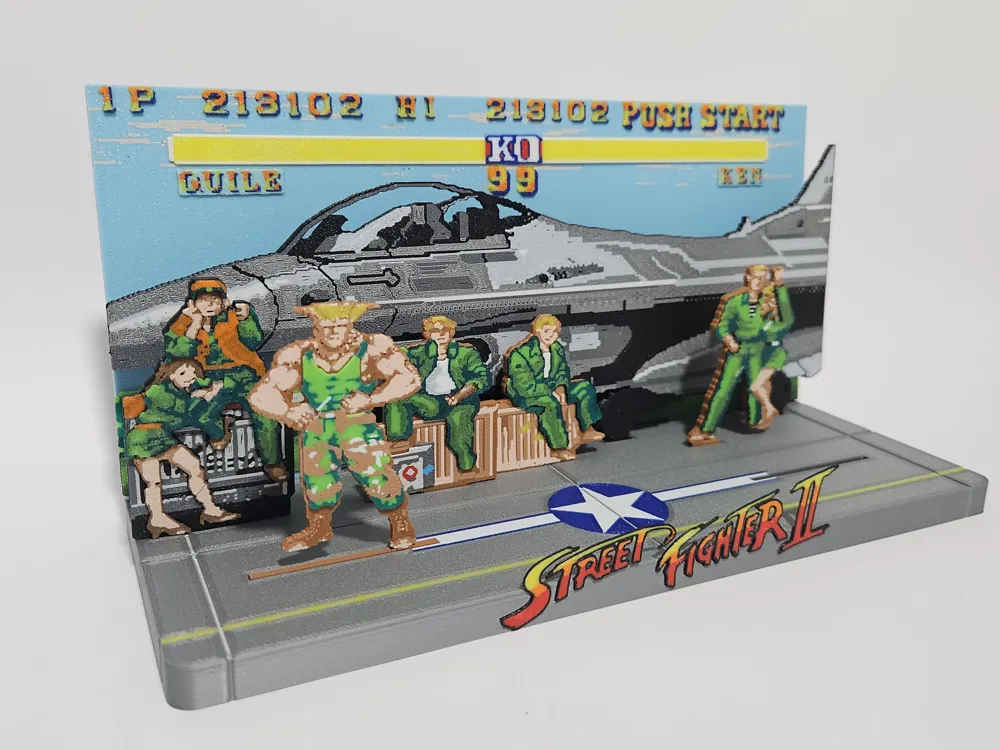 Guile Stage: Air Force Base (SFII) - Free 3D Print Model - MakerWorld