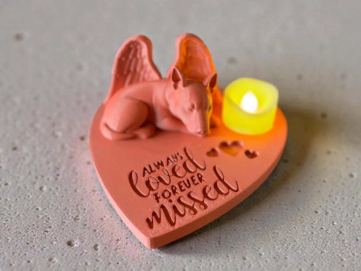 Angel Bull Terriër Memorial Always Loved - Free 3D Print Model - MakerWorld