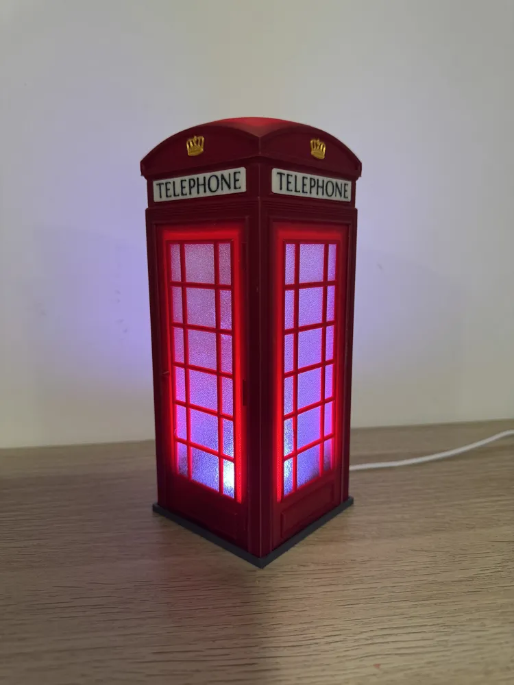 Classic London Telephone Box - Kit LED lamp 001 - Free 3D Print Model ...