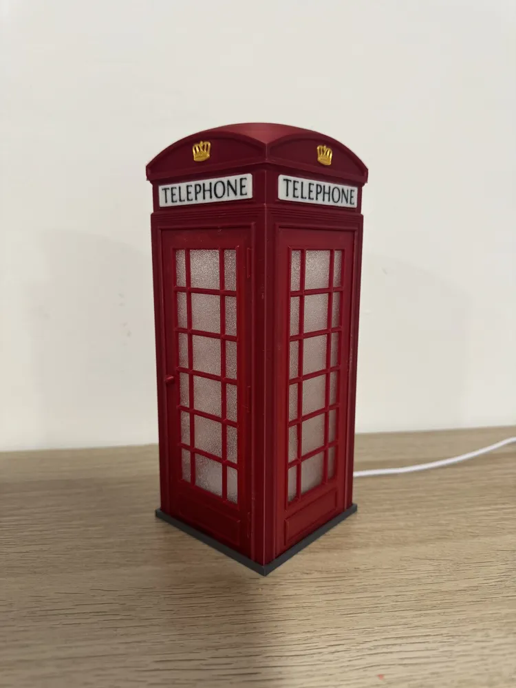Classic London Telephone Box - Kit LED lamp 001 - Free 3D Print Model ...