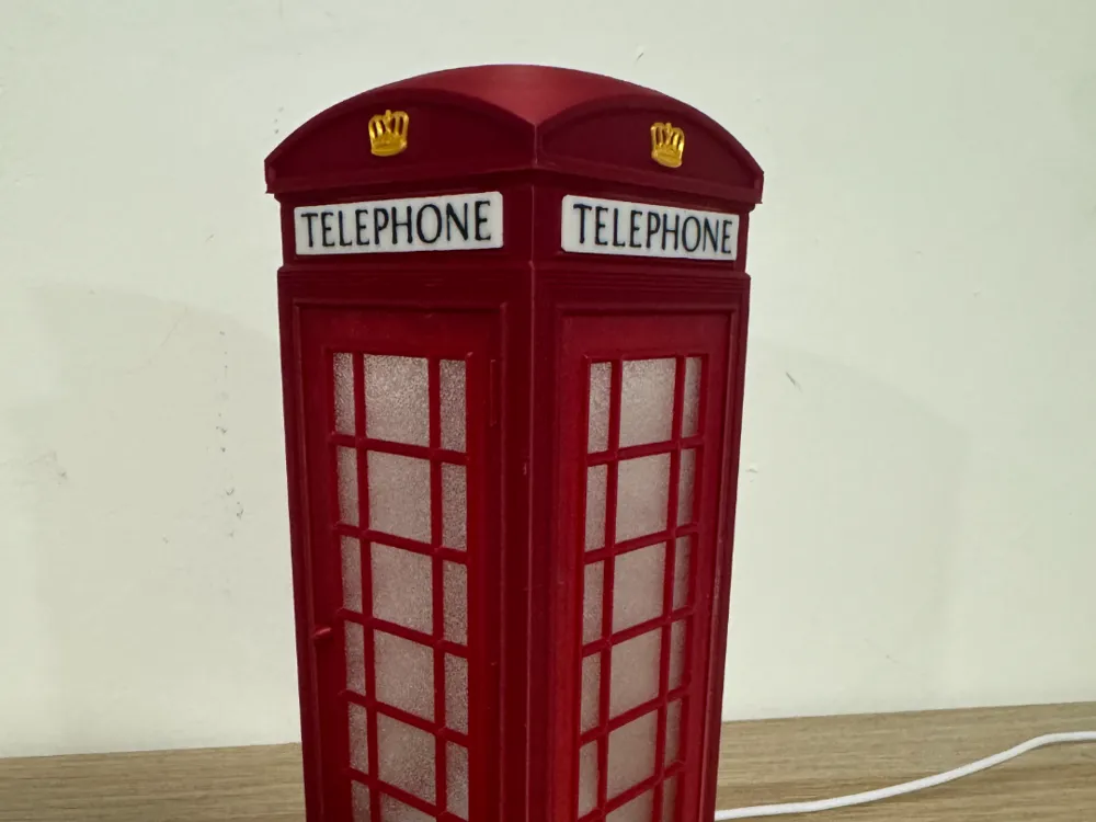 Classic London Telephone Box - Kit LED lamp 001 - Free 3D Print Model ...