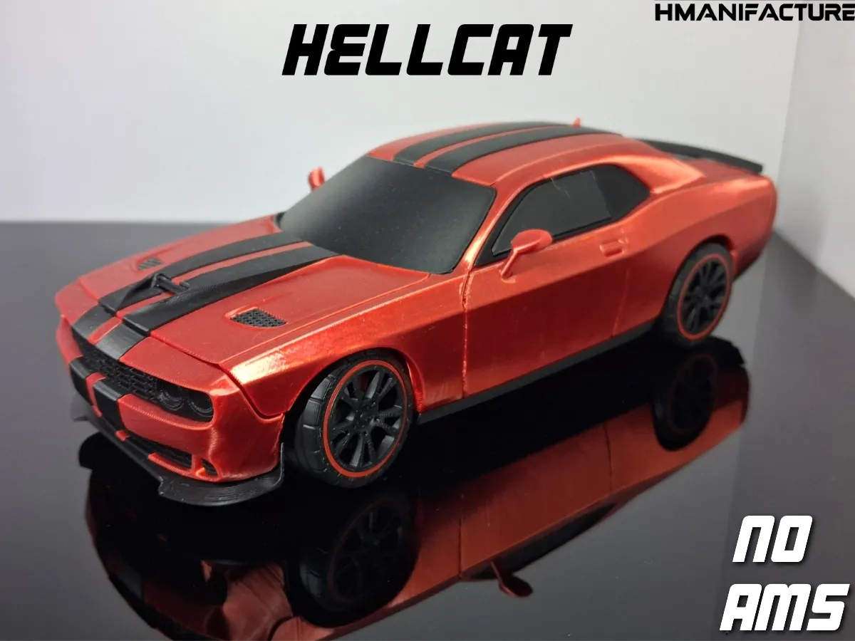 CHALLENGER HELLCAT 1/24 STEERING NO AMS CAR MODEL - Free 3D Print Model ...