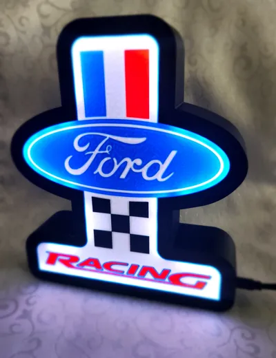 Ford Racing v3 LED Lightbox Remixed by MFDesigns3D - MakerWorld