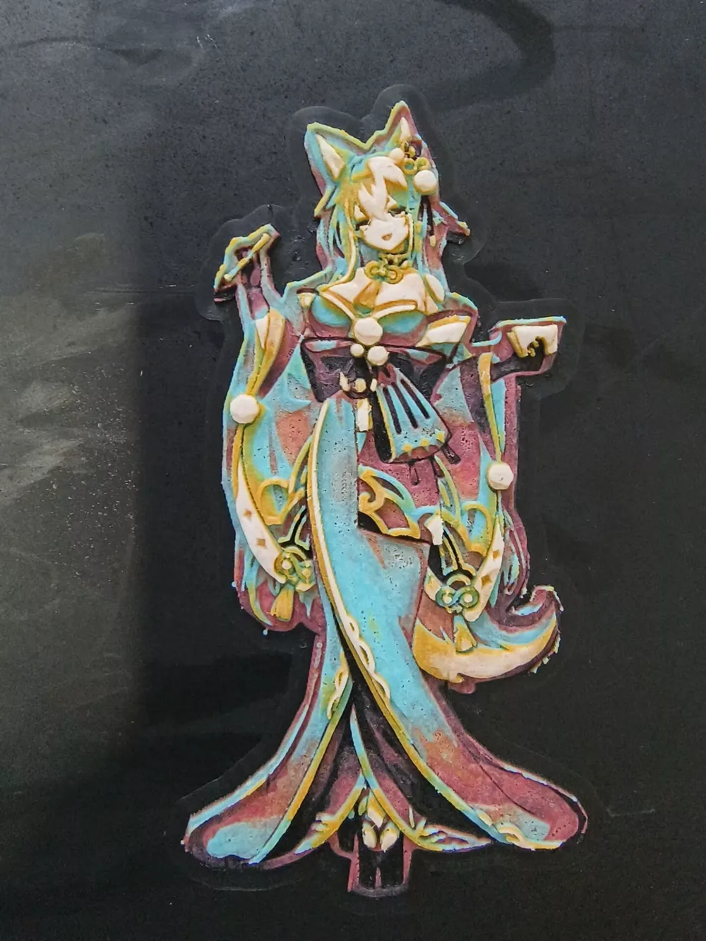 Miss Goro Shina stands up a plaque genshin impact by 狗天策用力呀 - MakerWorld