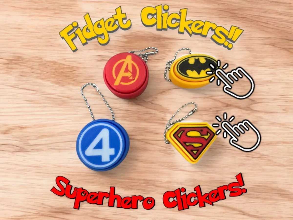 Super Hero Logos - Fidget Clickers by Gulfport 3d Prints MakerWorld ...