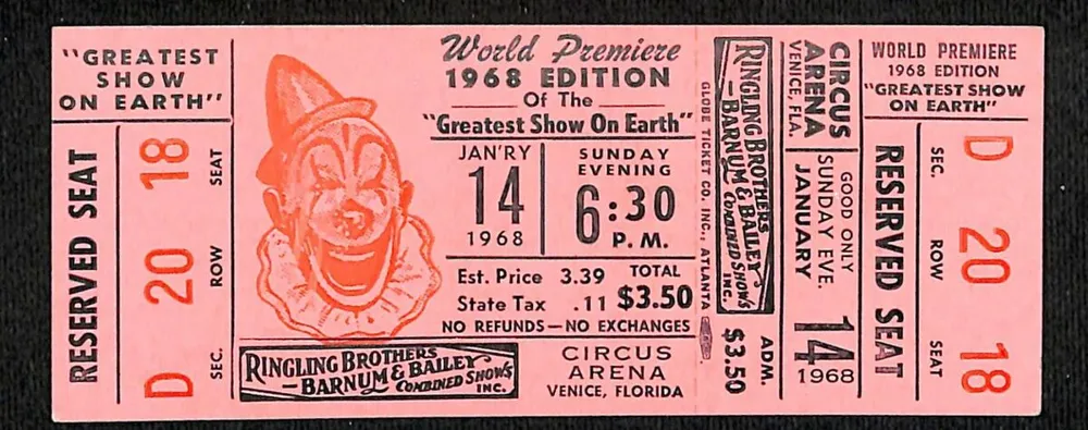 Ringling Bros. ticket (1968) by AriesGirl18 - MakerWorld