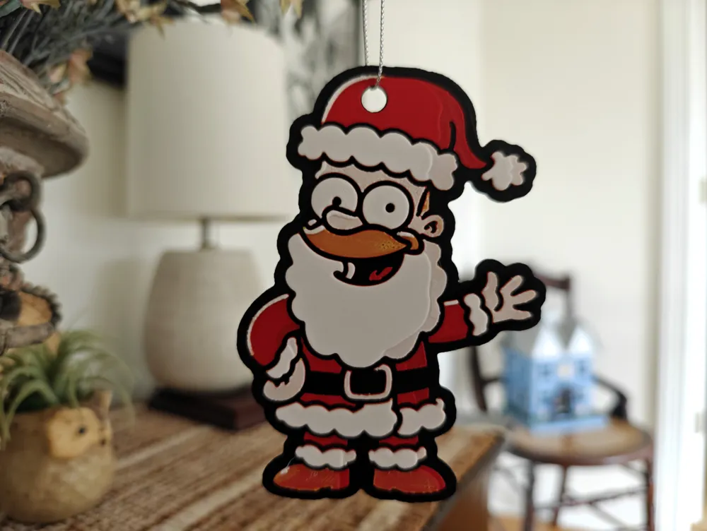 Simpsons Styled Santa Ornament Pack - Free 3D Print Model - MakerWorld