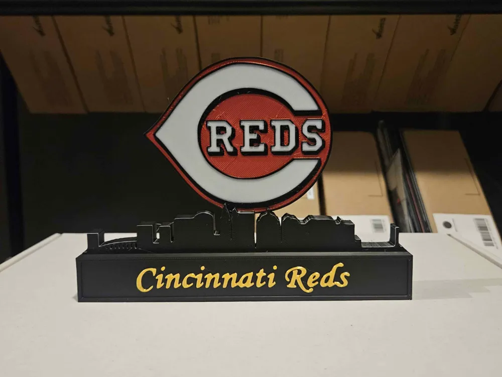 Cincinnati Reds with skyline New logo by Rotterdam_3d_Art MakerWorld ...