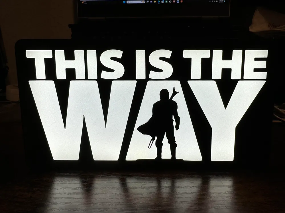 Easy no AMS This Is The Way lightbox - Free 3D Print Model - MakerWorld