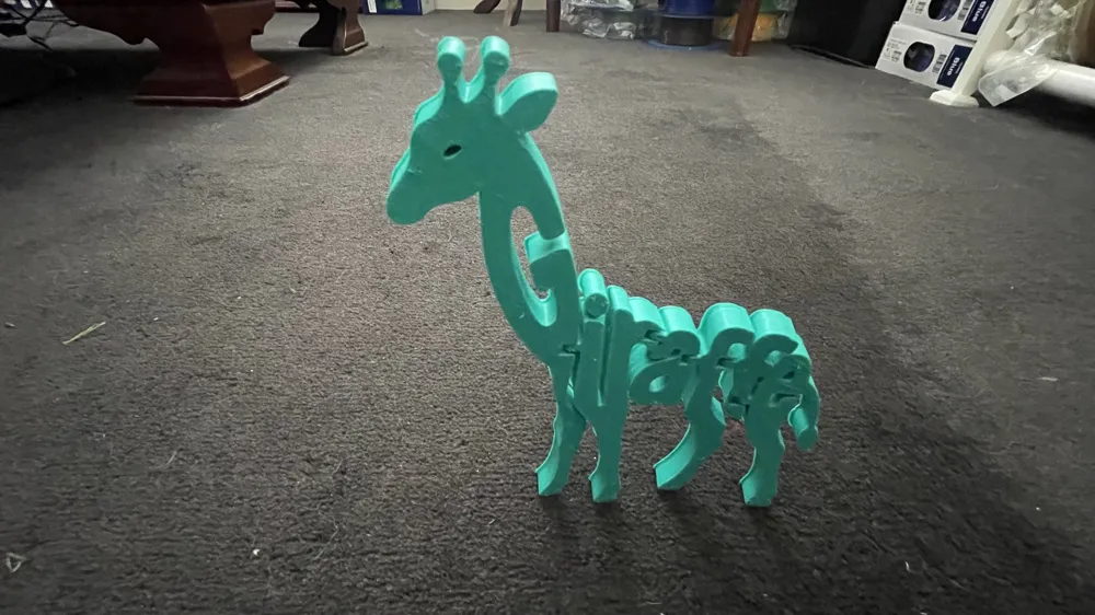 Animal Alphabet Flexi Collection - F for Giraffe - Free 3D Print Model ...