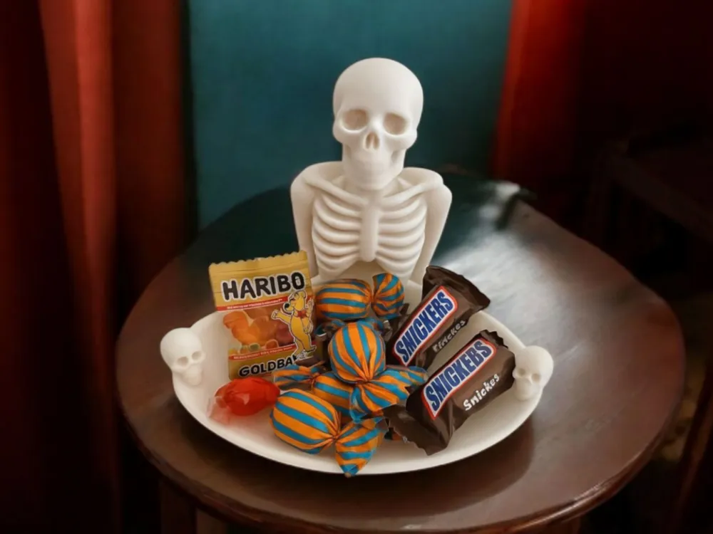 Skeleton Candy Bowl by Jannik MakerWorld: Download Free 3D Models
