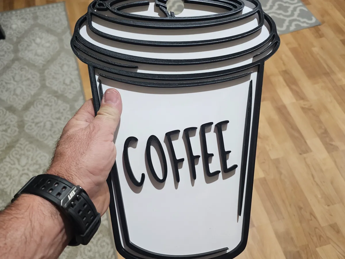 Großes Kaffeeschild Kaffee Wandhänger PETG – Kostenloses 3D-Druckmodell ...