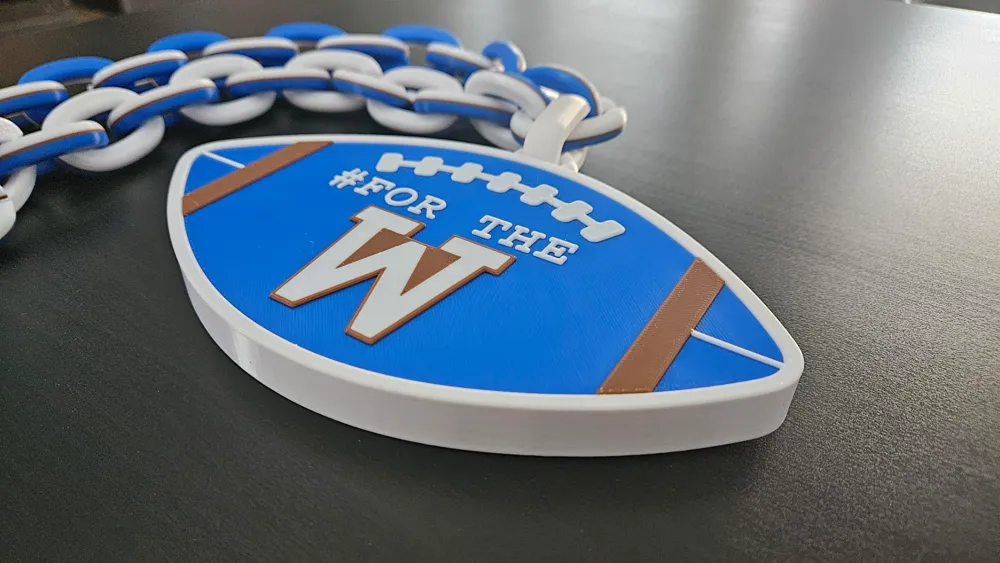 Customizable double-sided Football fan chain - Free 3D Print Model ...