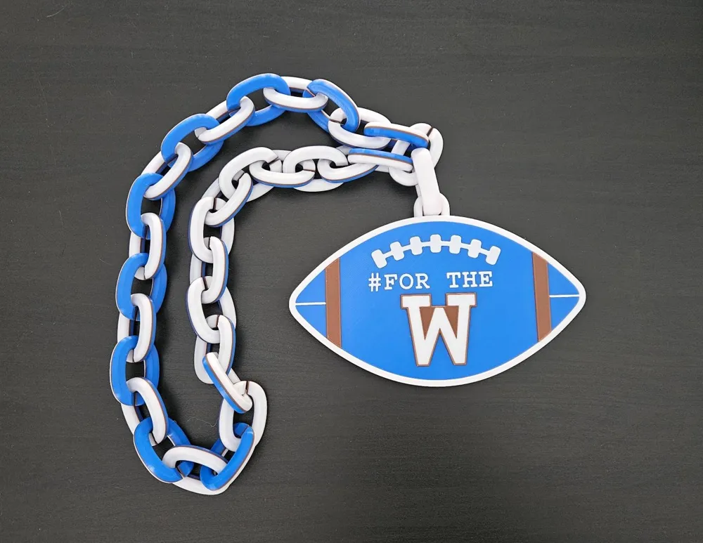 Customizable double-sided Football fan chain - Free 3D Print Model ...