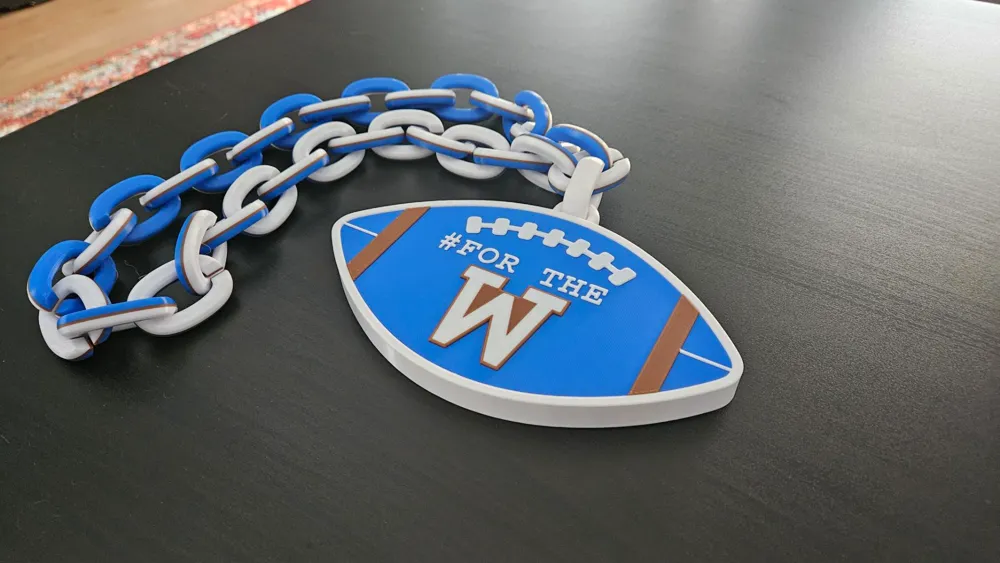 Customizable double-sided Football fan chain - Free 3D Print Model ...