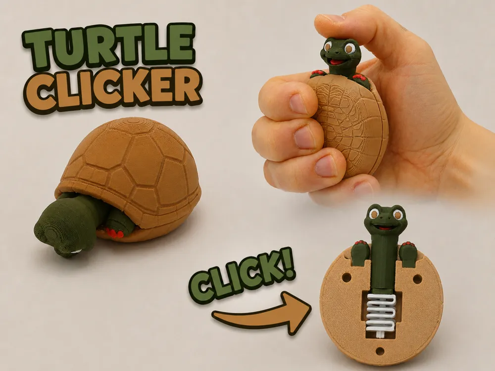 Turtle Clicker - Free 3D Print Model - MakerWorld