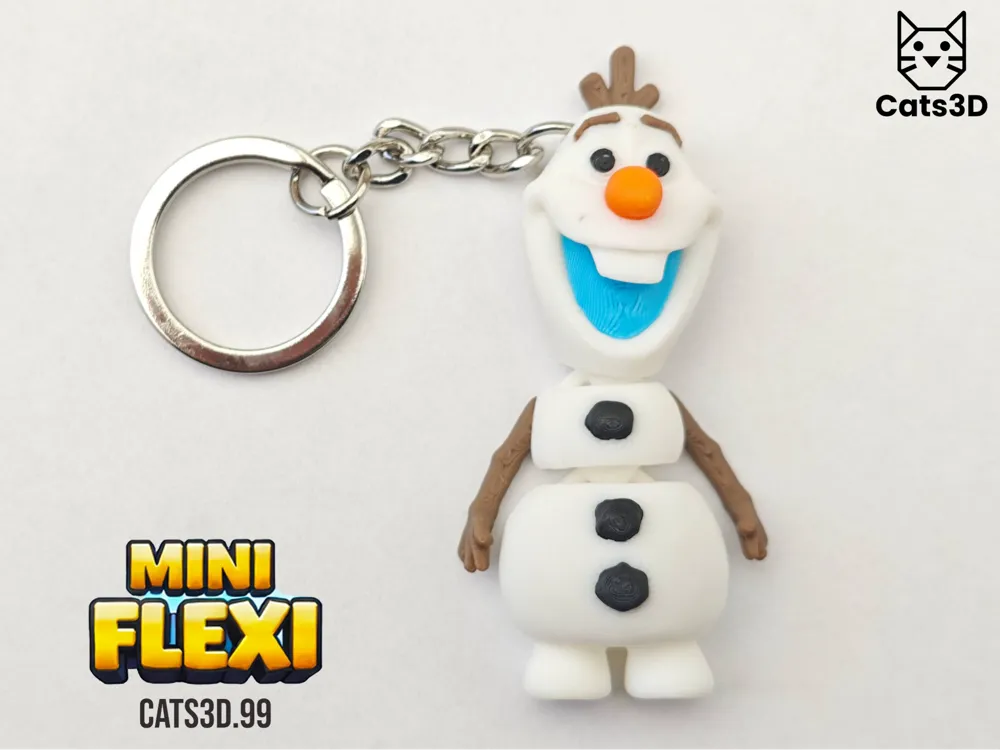 Olaf - Mini Flexi Keychain - Free 3D Print Model - MakerWorld