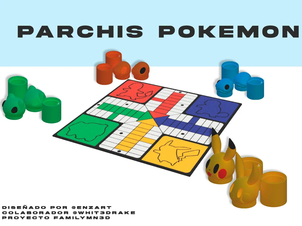 PARCHIS POKEMON | POKEMON BOARD GAME - Free 3D Print Model - MakerWorld