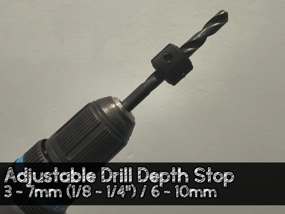 Adjustable Drill Depth Stop – 3–7 mm / 6–10 mm - Free 3D Print Model ...