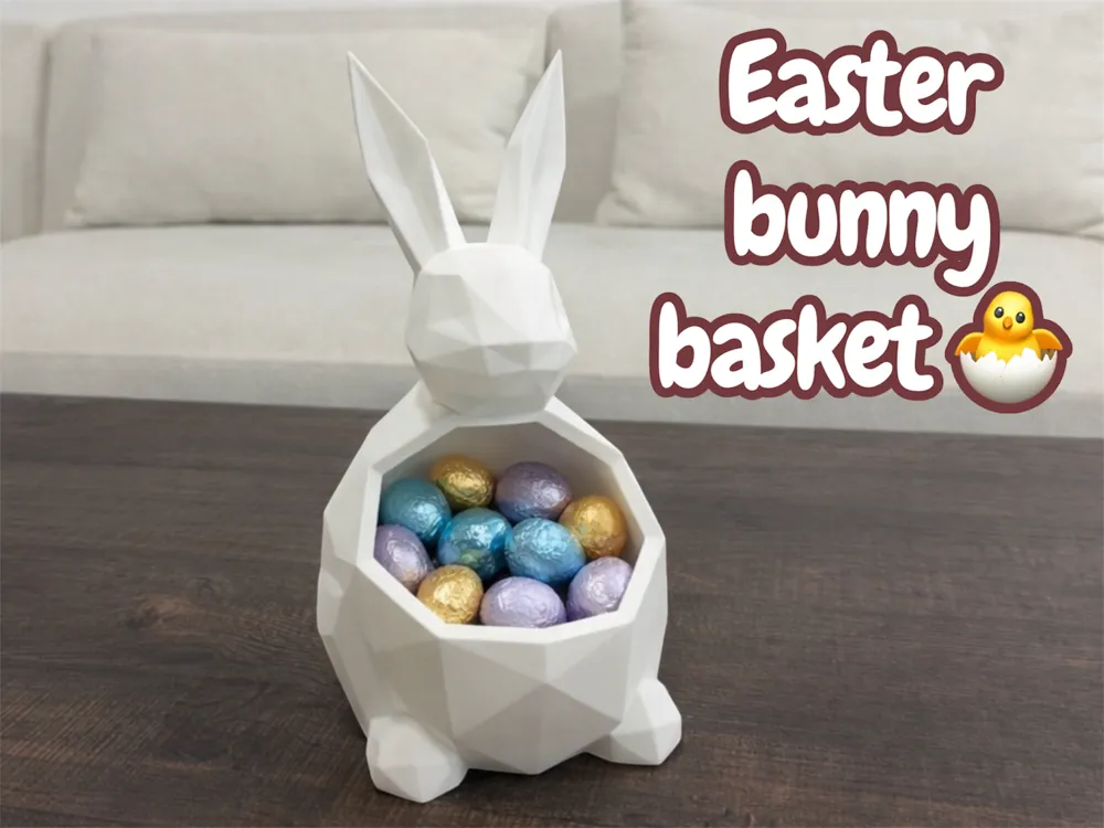 Easter Bunny Basket - Free 3D Print Model - MakerWorld