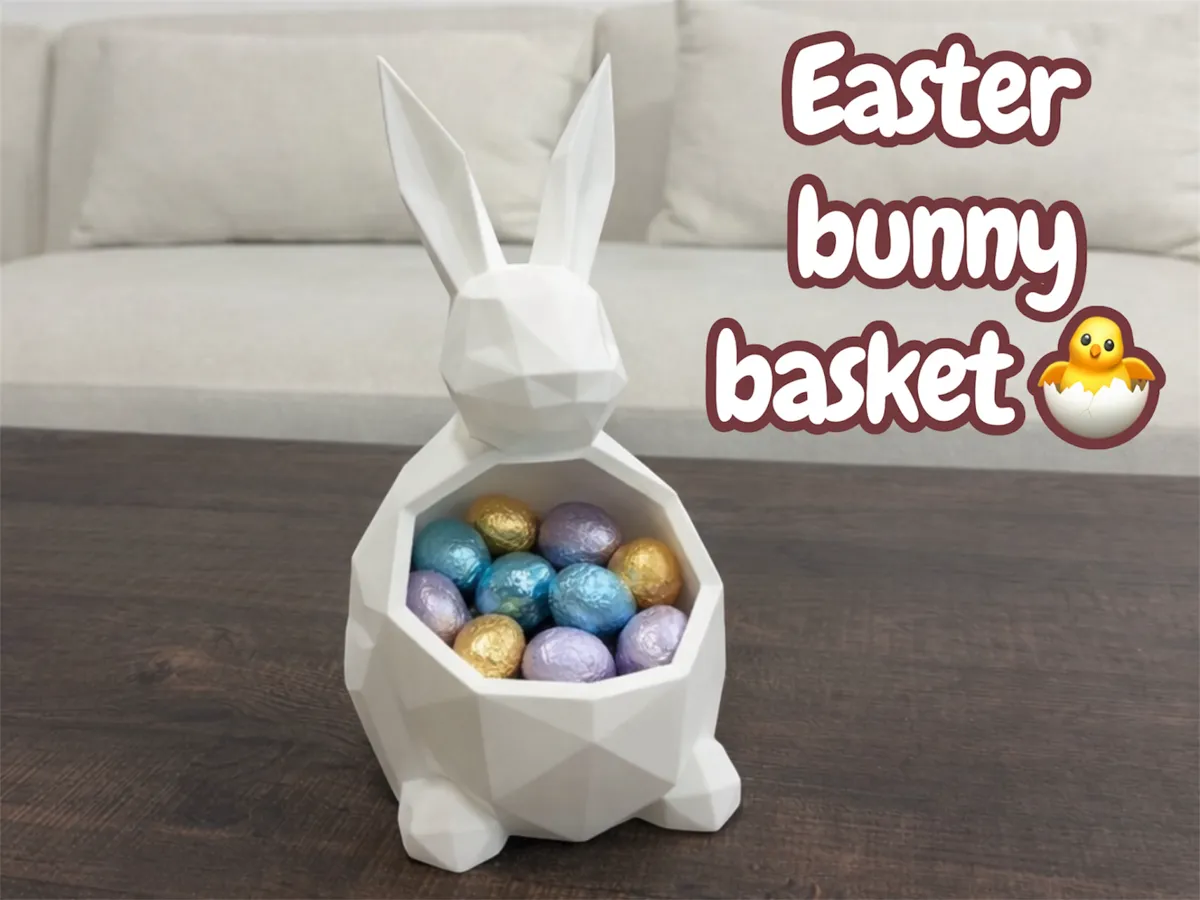 Easter Bunny Basket - Free 3D Print Model - MakerWorld